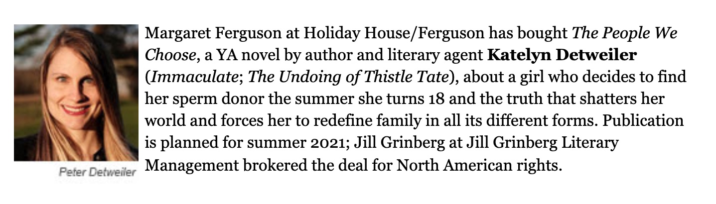 Deal Announcement: THE PEOPLE WE CHOOSE by Katelyn Detweiler – Jill ...